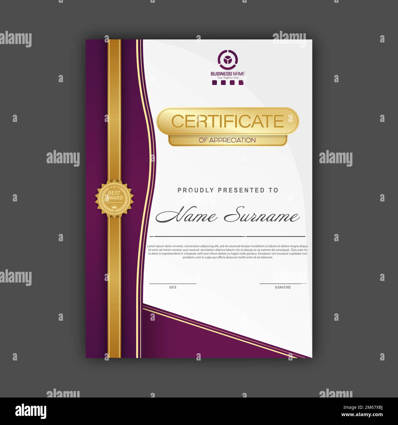 Certificate. The template of the form with the award badge. Modern ...