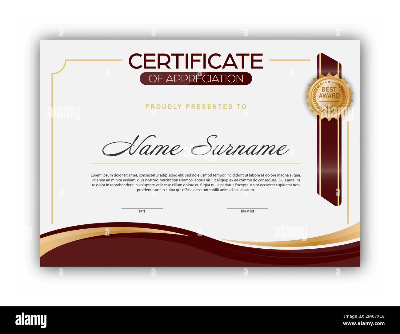 Certificate. The template of the form with the award badge. Modern ...