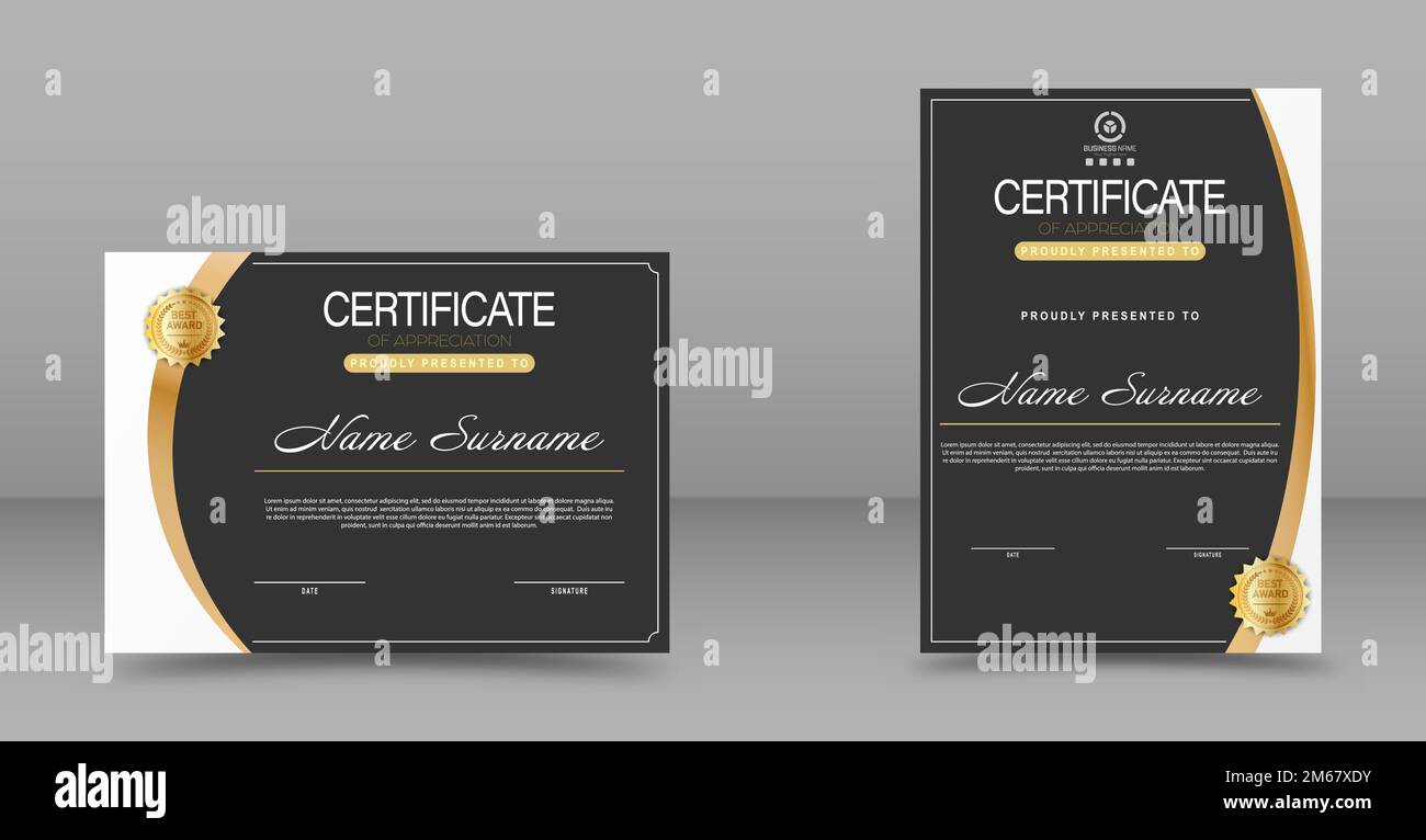 Certificate. The template of the form with the award badge. Modern ...