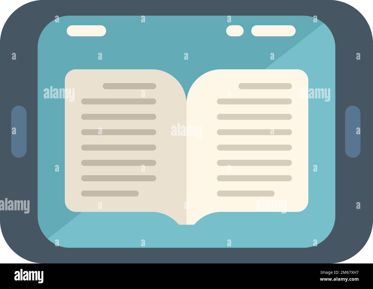 Ebook reader icon flat vector. Digital education. Media textbook ...