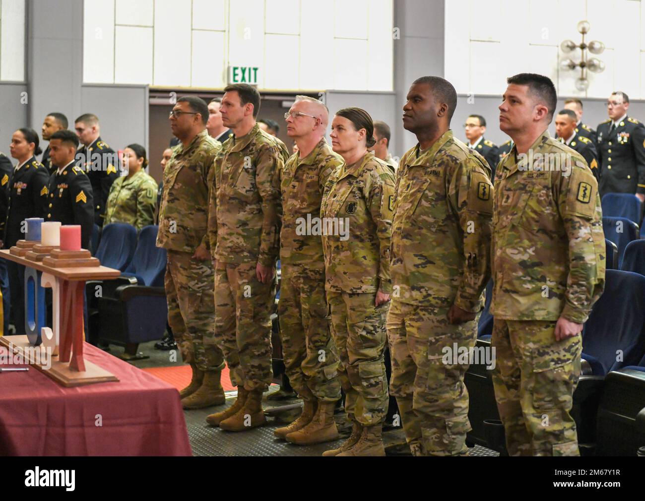 U.S. Soldiers with the 30th Medical Brigade stand for the German and ...