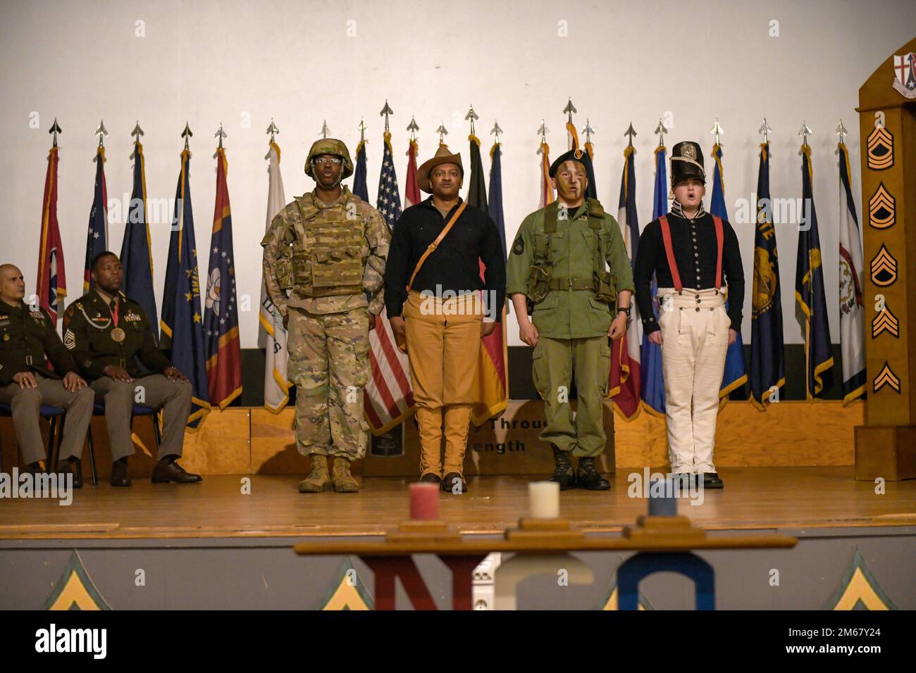 U.S. Soldiers from the 30th Medical Brigade recite “Boots of the NCO ...