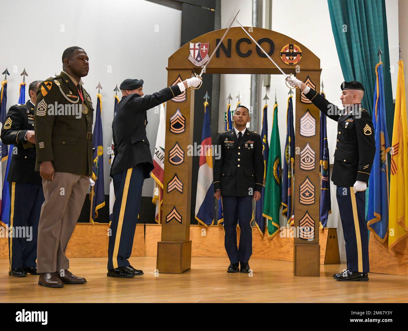 U.S. Army Sgt. Austin Ke, 167th Medical Augmentation Detachment crosses ...