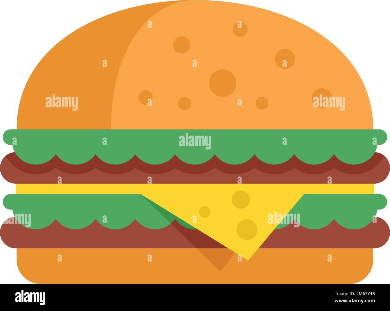 Burger icon flat vector. Bun sandwich. Cheese meat isolated Stock ...