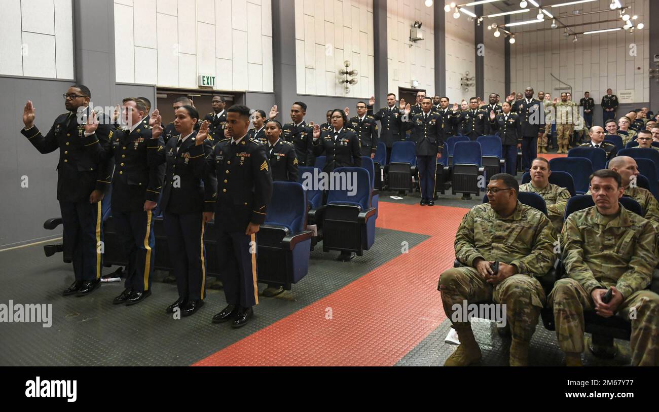 U.S. Soldiers from the 30th Medical Brigade recite the Charge of the ...