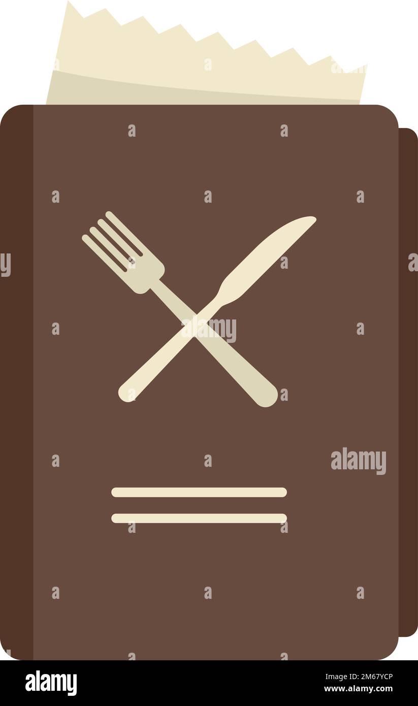 Restaurant menu icon flat vector. Food cafe. Dish eat isolated Stock ...
