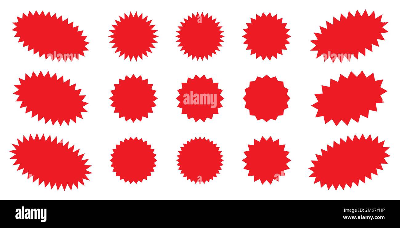 Starburst speech bubbles, bursting promo star tag, bursting sticker ...