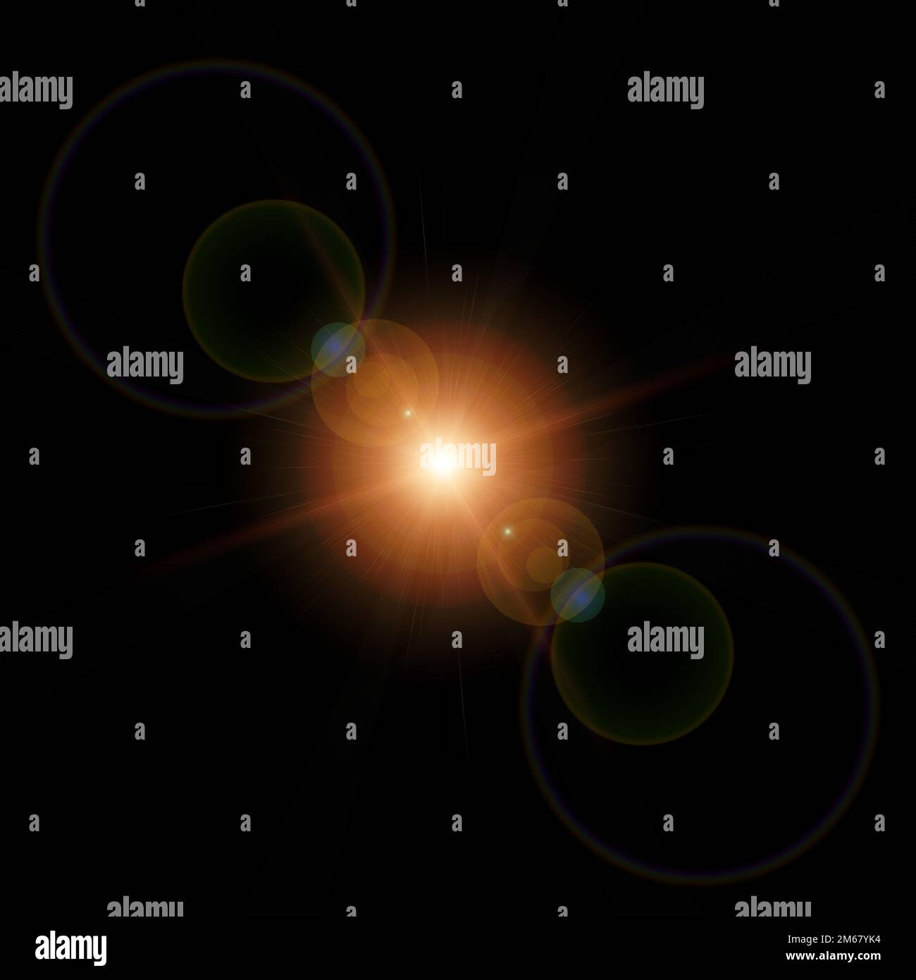 Optical lens flare texture on black background Stock Photo - Alamy