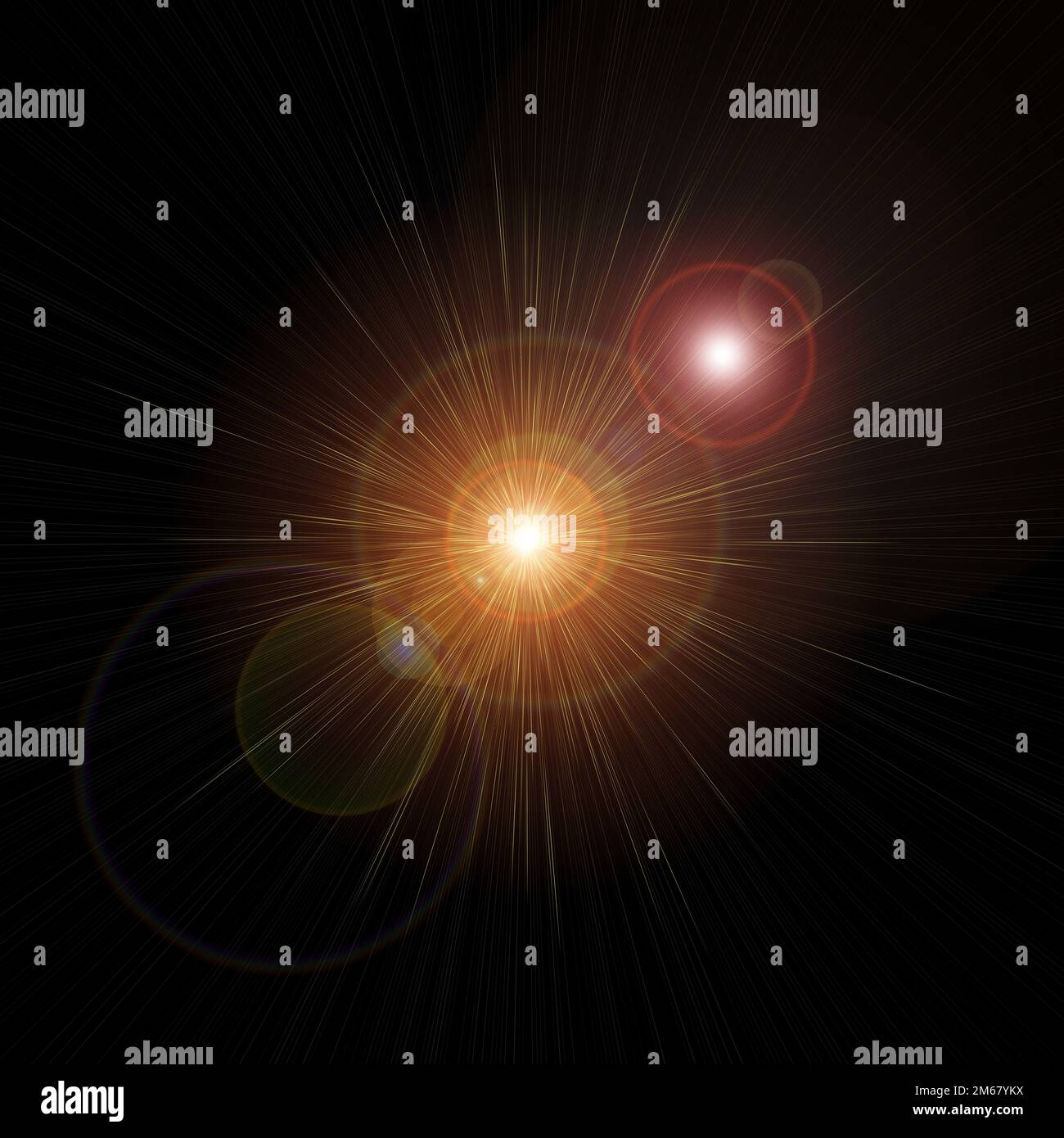 Optical lens flare texture on black background Stock Photo - Alamy