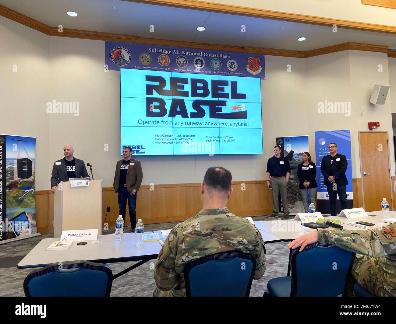 A team made up of National Guard members speaks to Michigan National ...