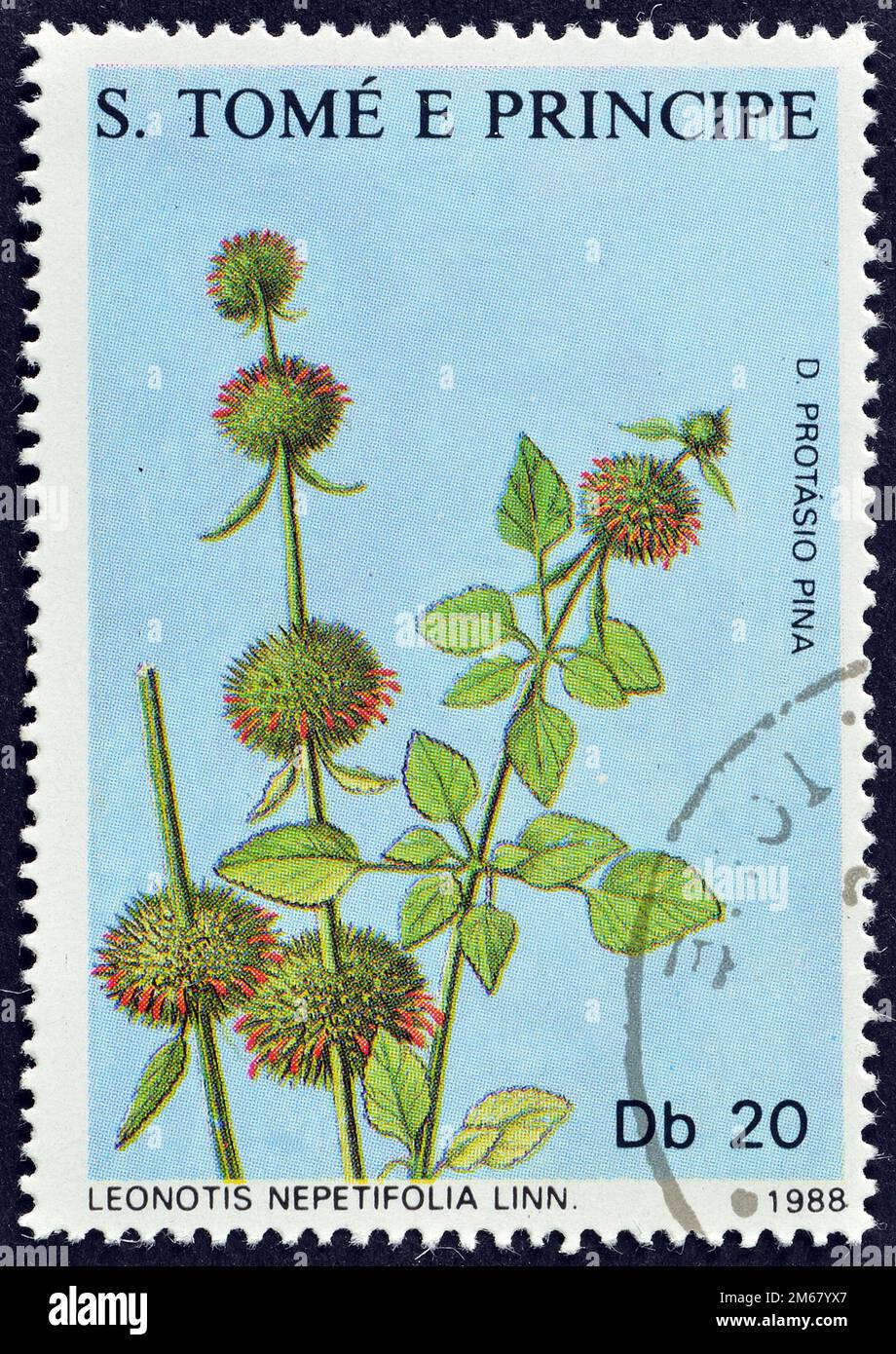 Cancelled postage stamp printed by Sao Tome and Principe, that shows ...