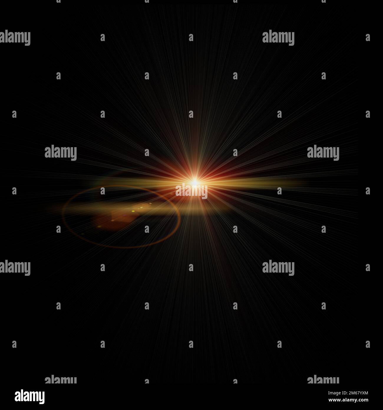 Optical lens flare texture on black background Stock Photo - Alamy