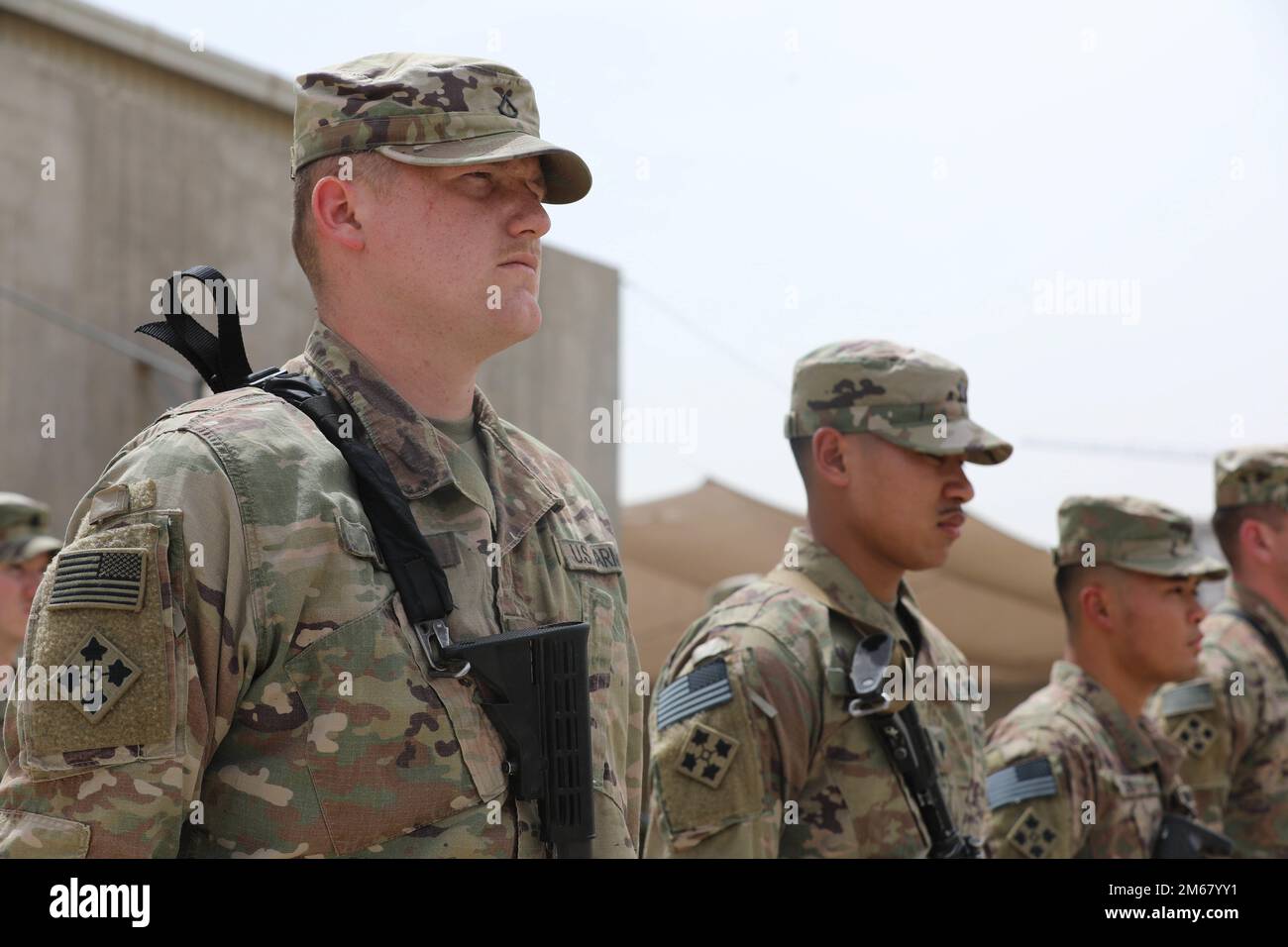 U.S. Soldiers assigned to Task Force Pioneer prepare to receive their ...