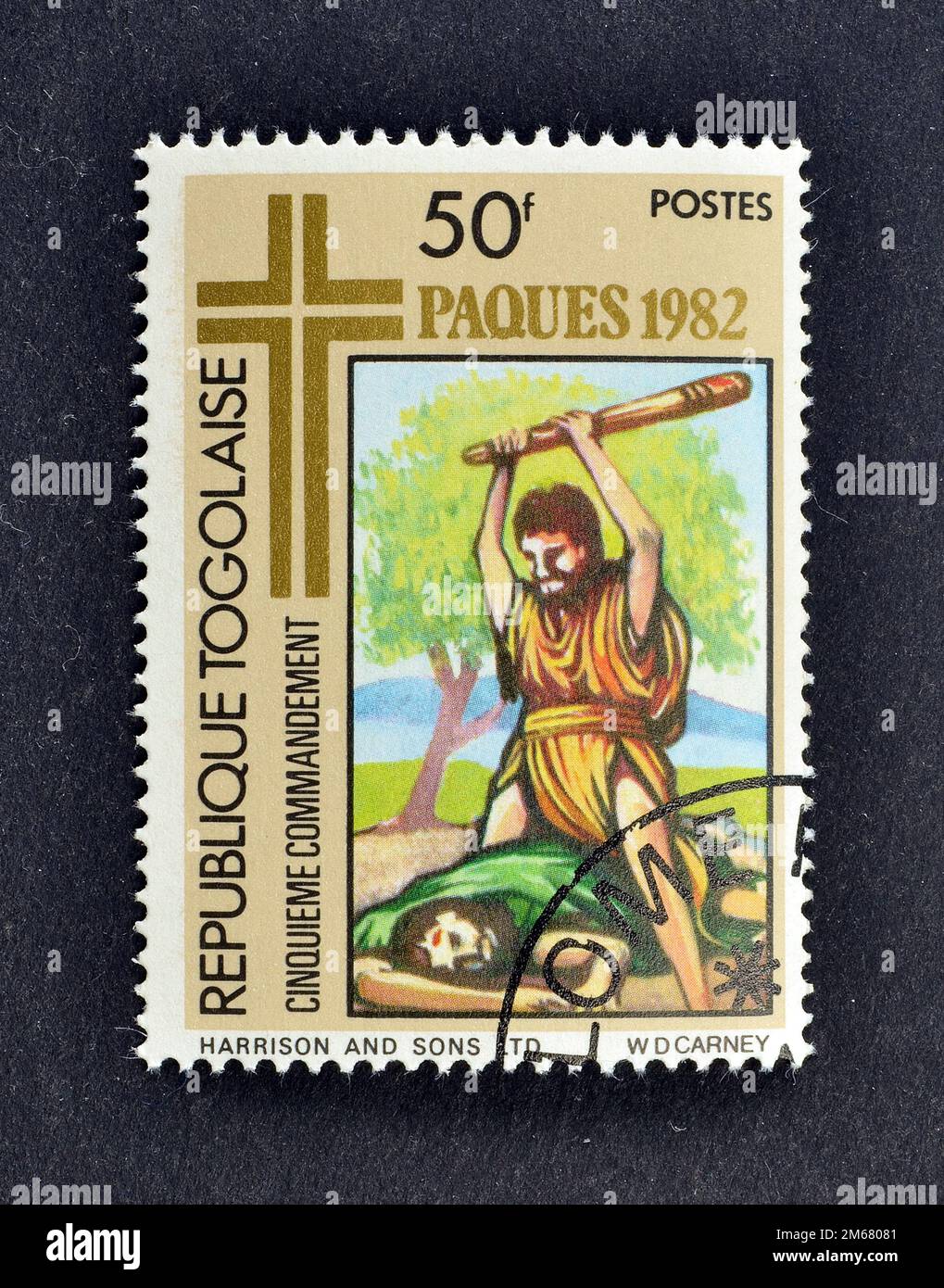 Cancelled postage stamp printed by Togo, that shows The Ten ...