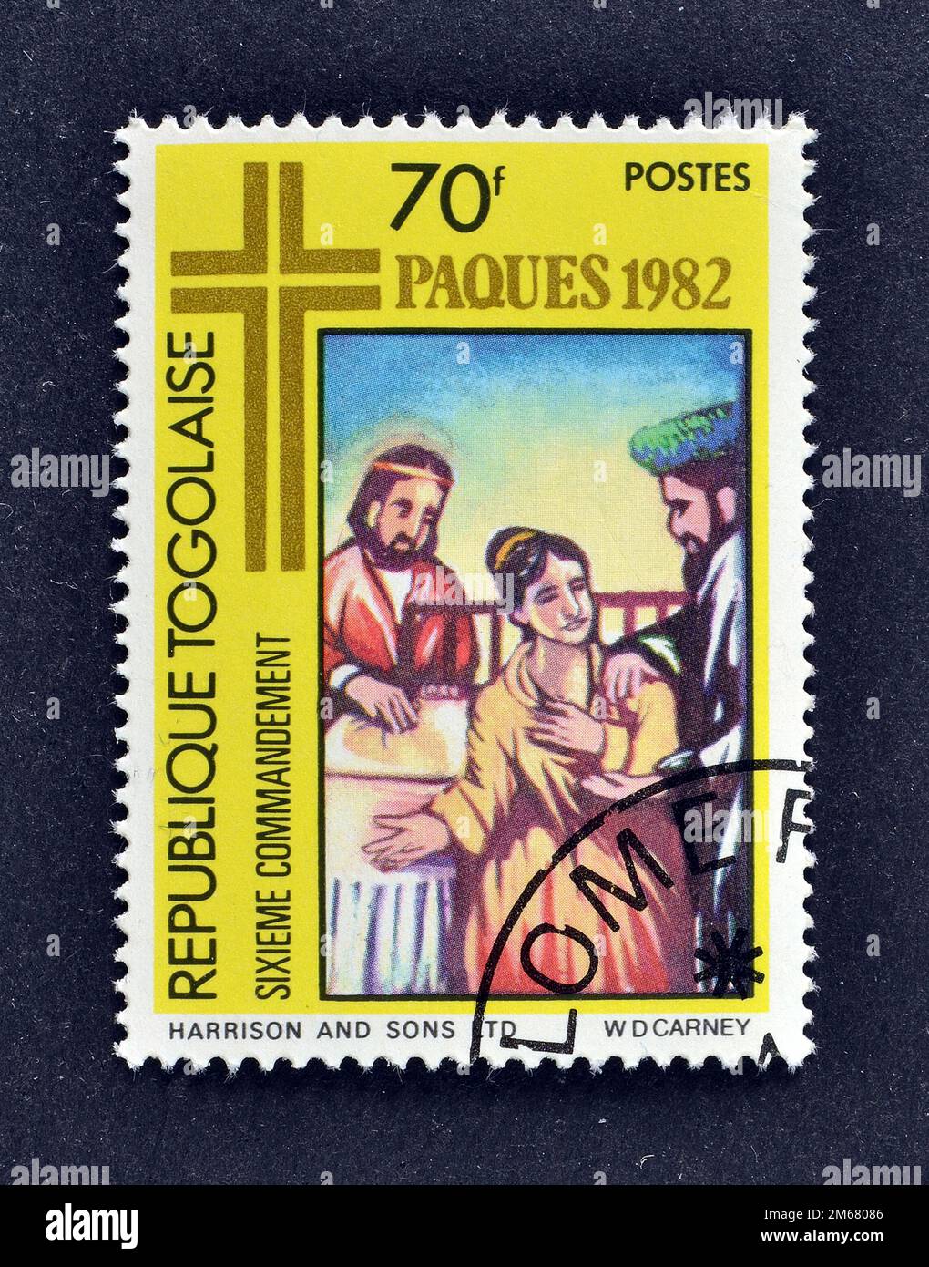 Cancelled postage stamp printed by Togo, that shows The Ten ...