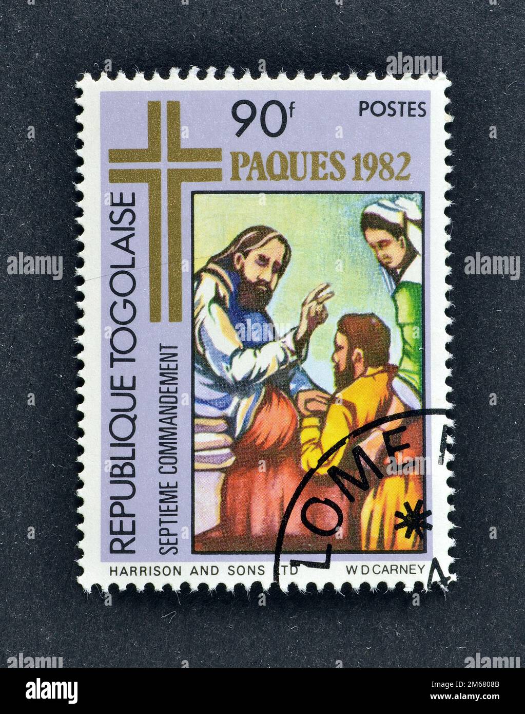 Cancelled postage stamp printed by Togo, that shows The Ten ...