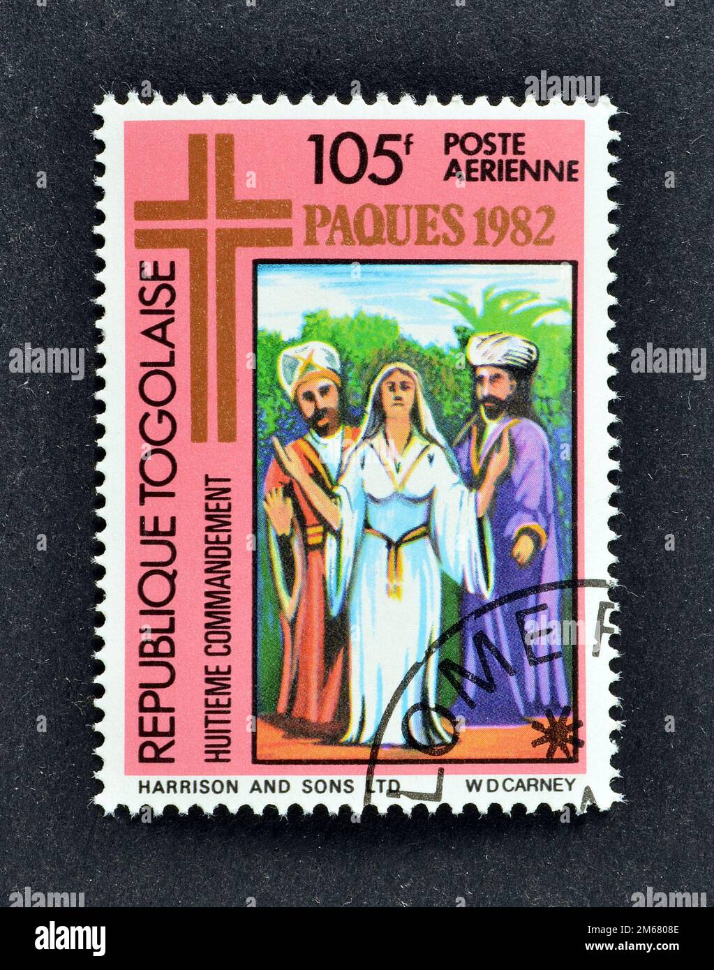 Cancelled postage stamp printed by Togo, that shows The Ten ...