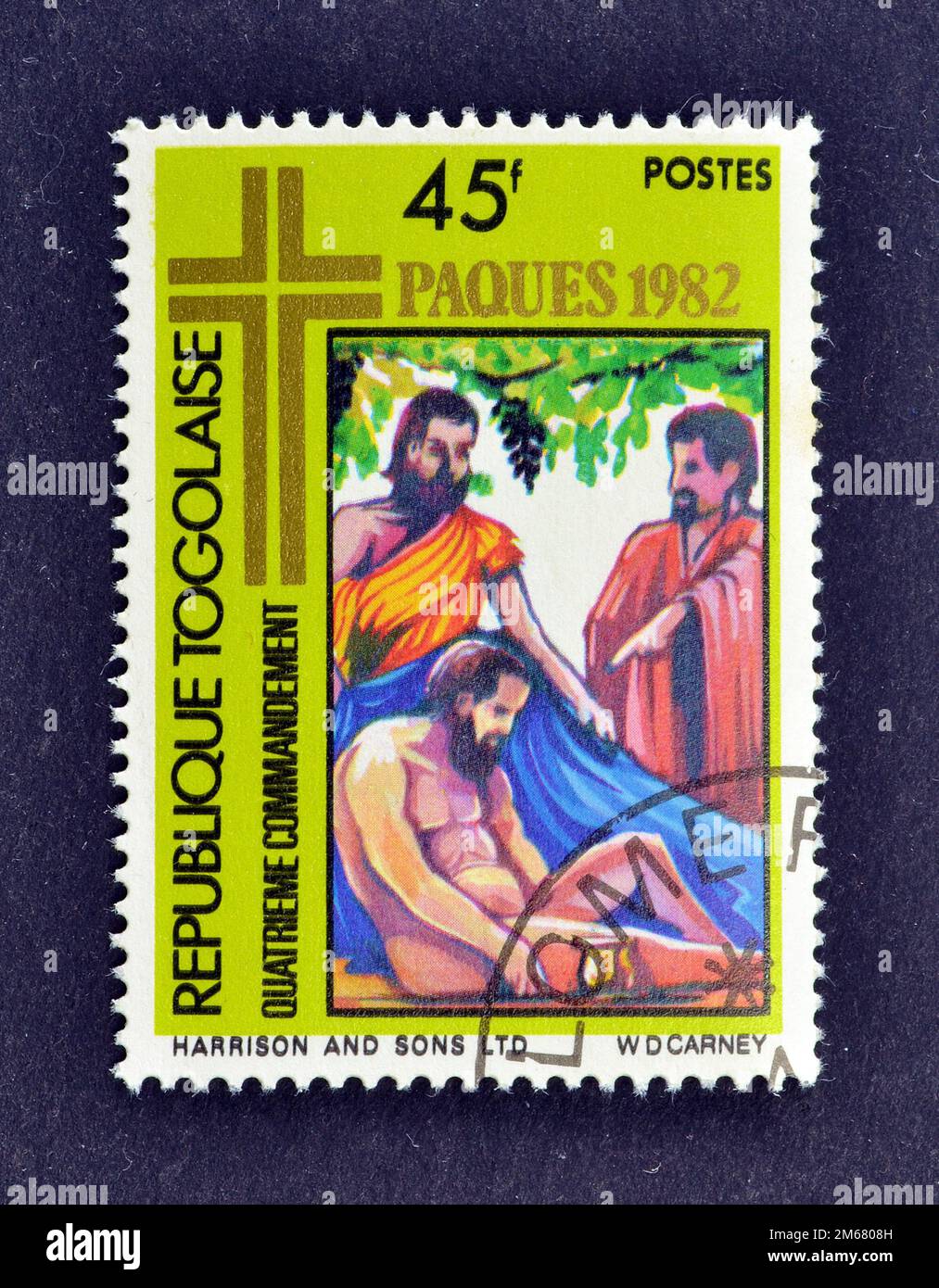 Cancelled postage stamp printed by Togo, that shows The Ten ...