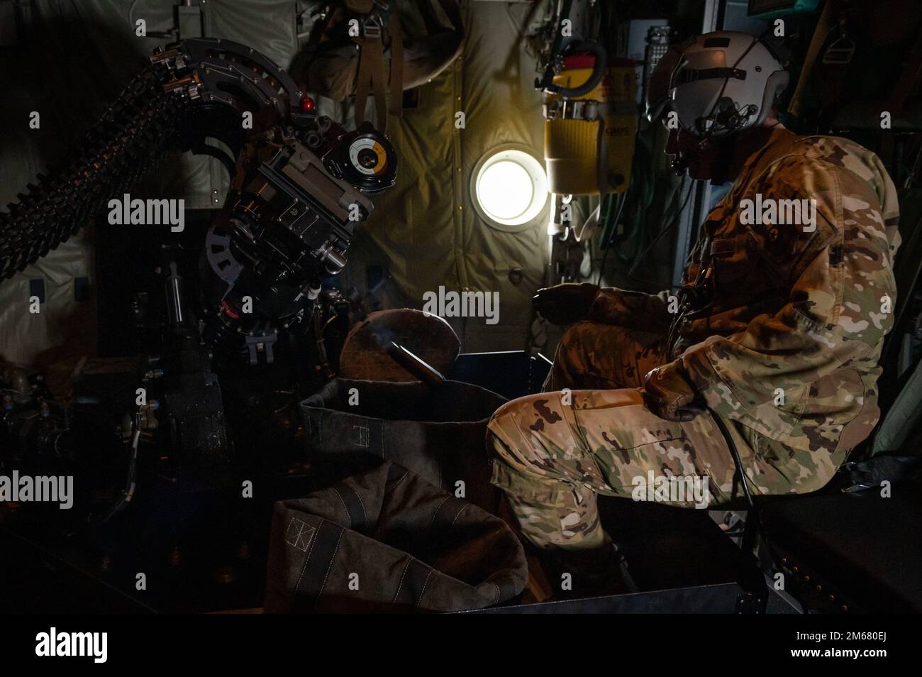 U.S. Air Force Staff Sgt. Schuyler Williams, an aerial gunner with the ...