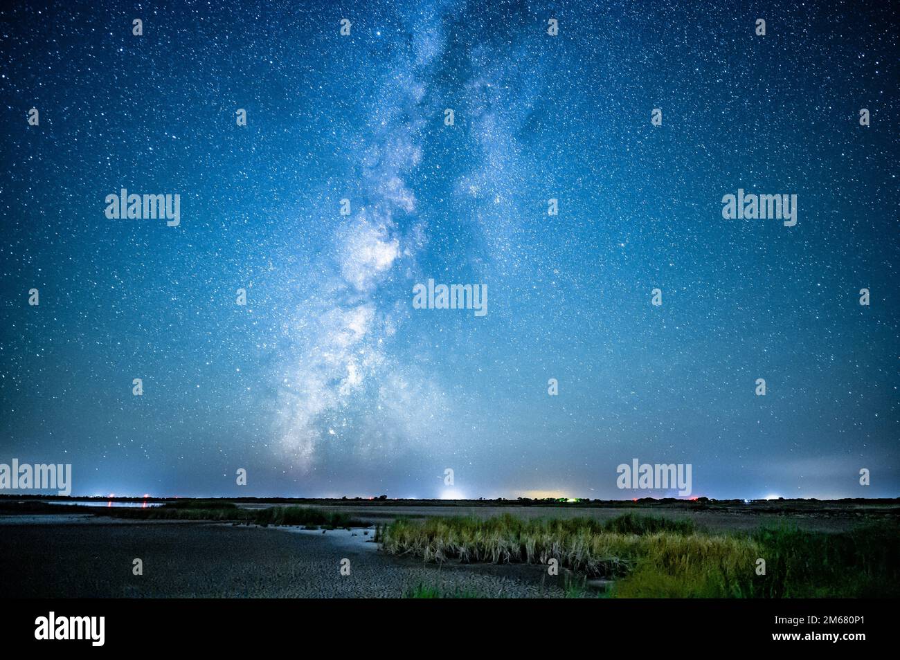 A natural view of vast landscape under a starry sky Stock Photo - Alamy