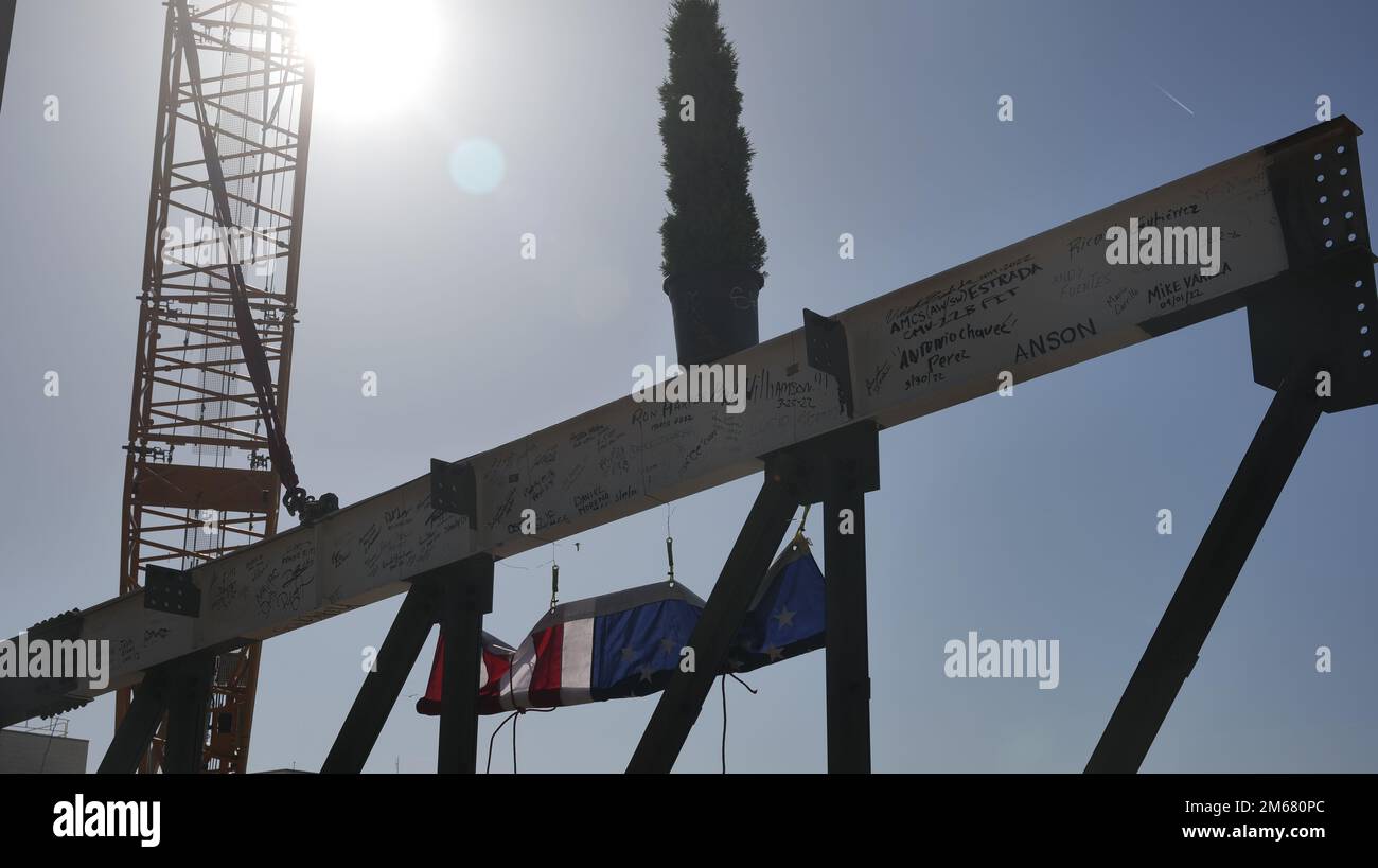 During the topping out ceremony, members of NAVFAC Southwest, Naval ...