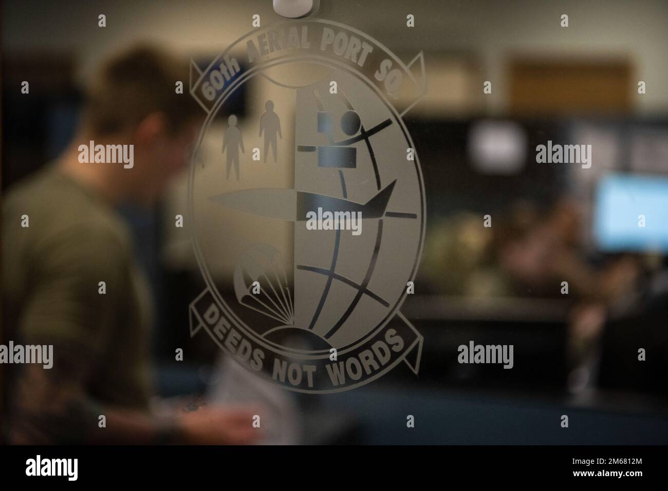 U.S. Airmen in the 60th Aerial Port Squadron Traffic Management Office ...