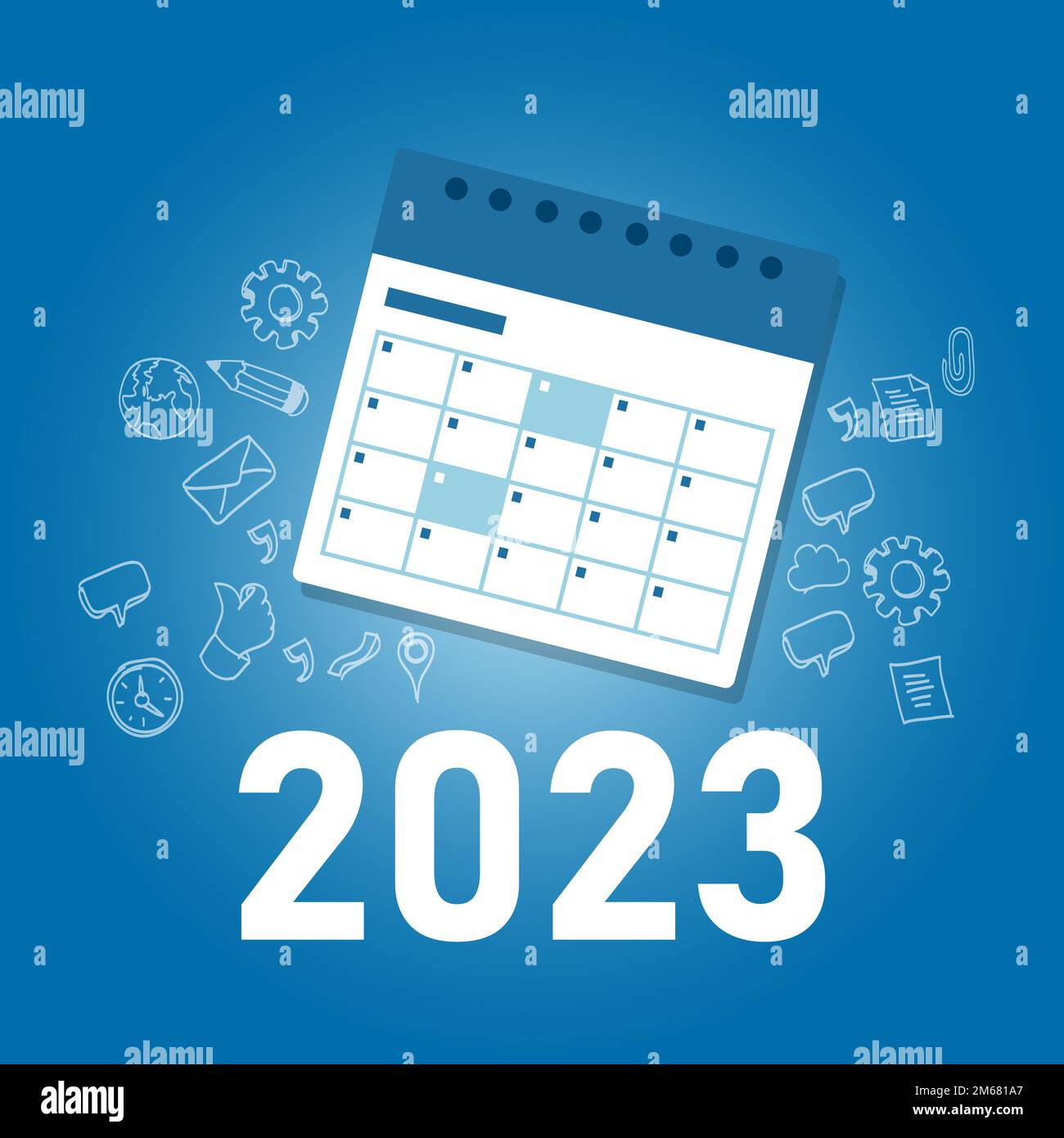2023 new year calendar date target corporate new resolution icons Stock ...