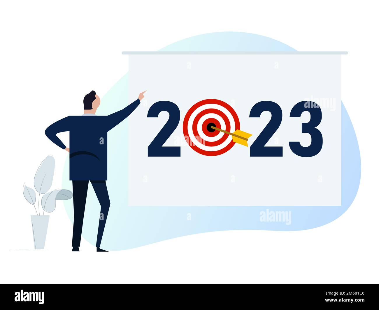 presentation 2023 new year target dart with arrow symbol of business ...