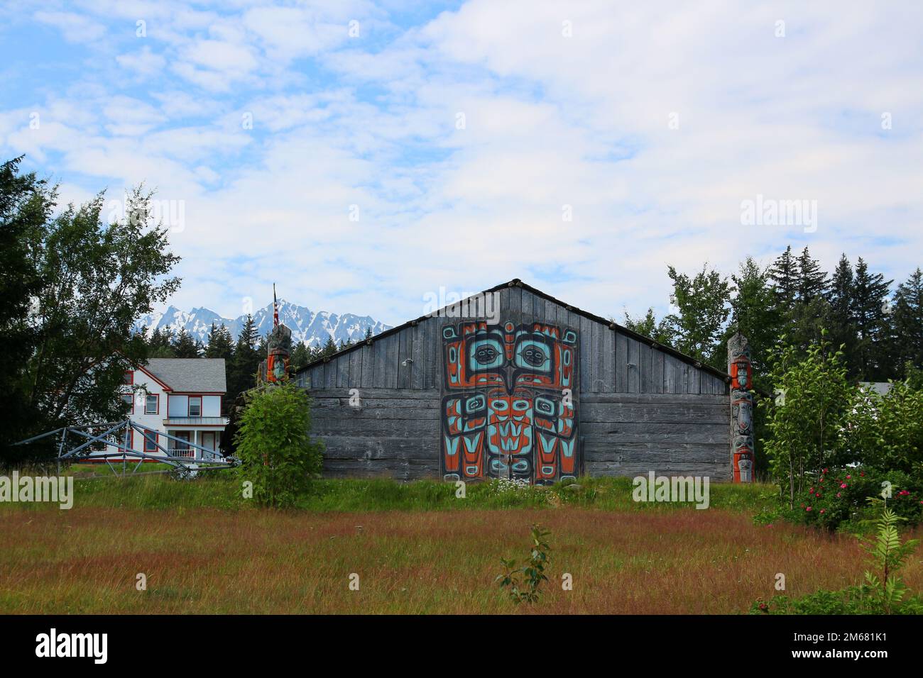 Traditional painted house Fort William H. Seward, Port Chilkoot, Alaska ...