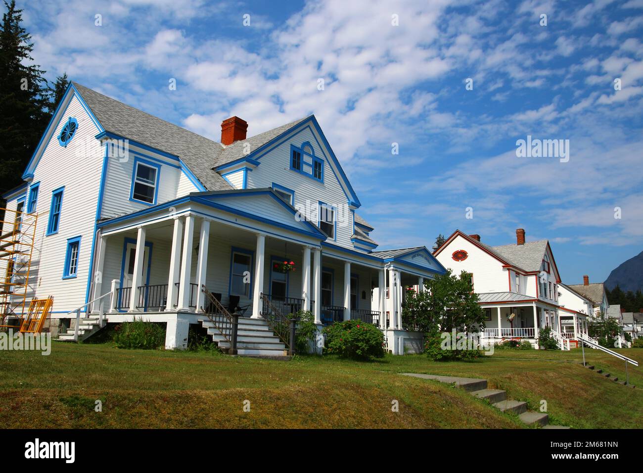 Traditional houses Port Chilkoot, Fort Seward in the small town of ...