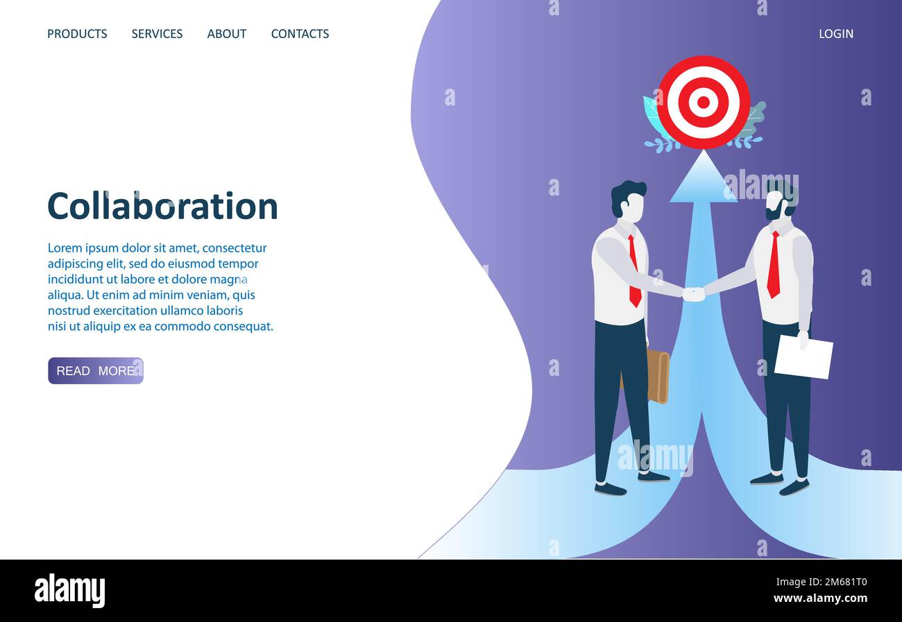 Collaboration vector website template, web page and landing page design for website and mobile ...