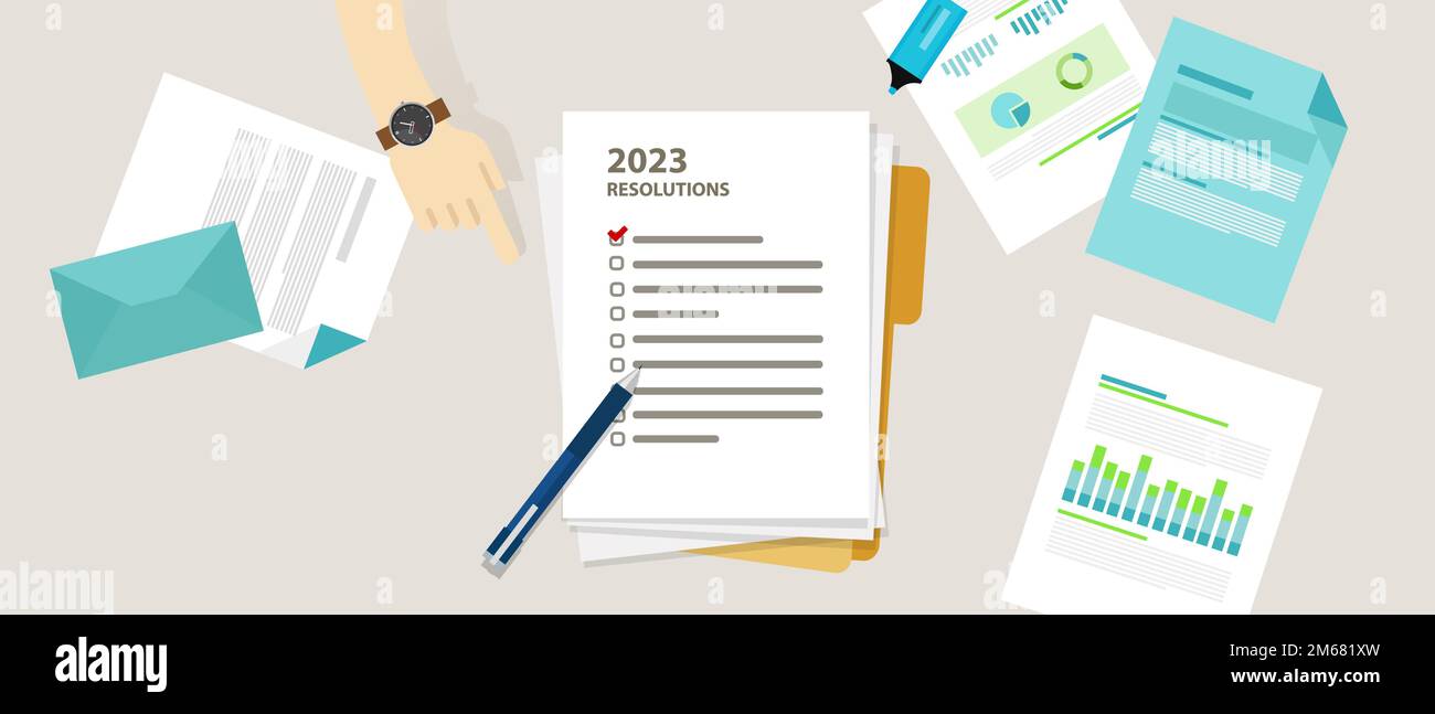 2023 new years resolutions check list goals plan check mark ...