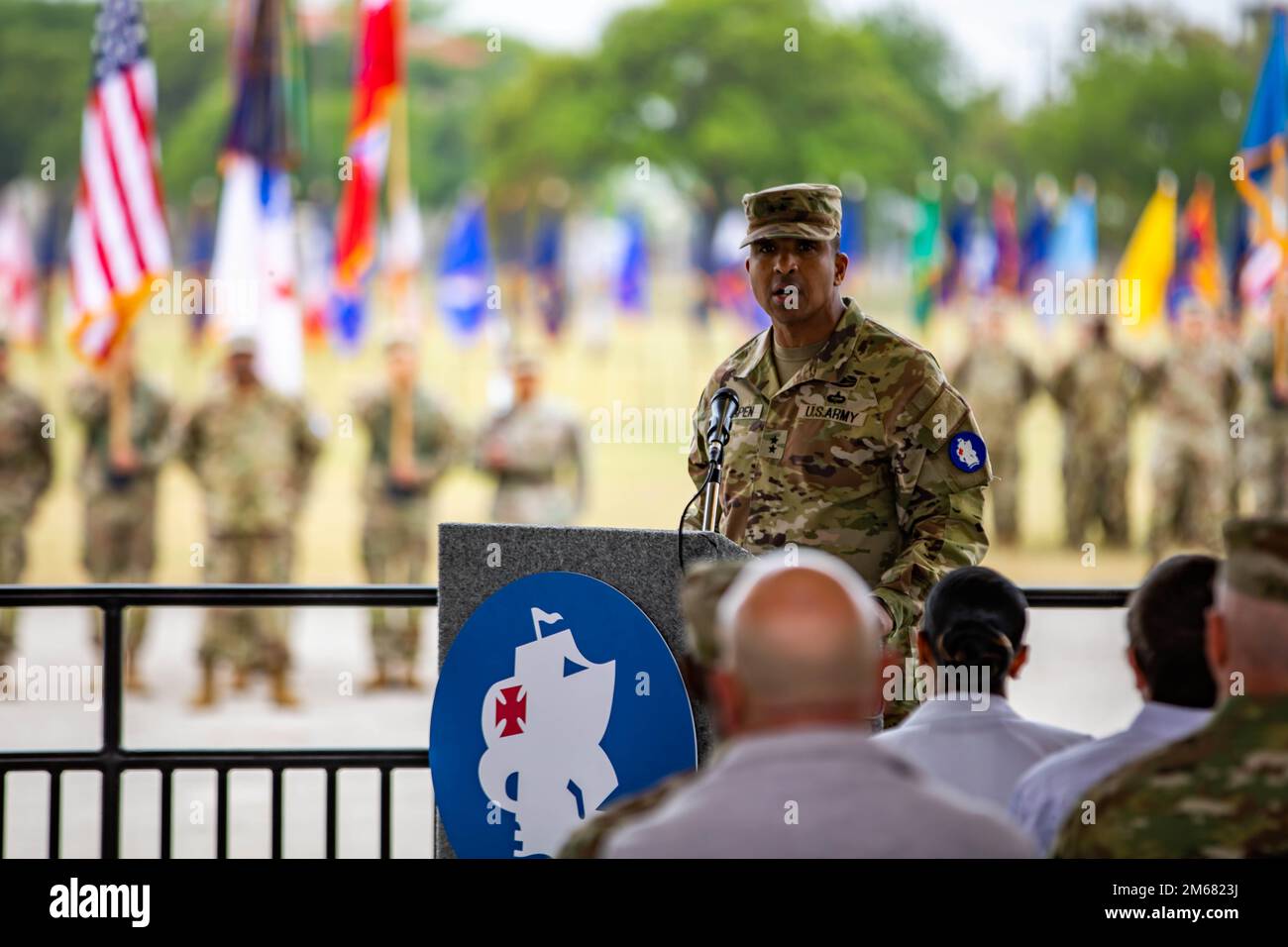 U.S. Army South Commanding General, William L. Thigpen, speaks at a ...