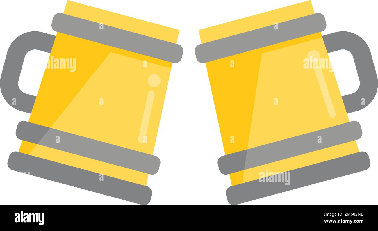 Bar Pub Toast Icon Flat Vector Hand Drink Party Cheers Isolated Stock