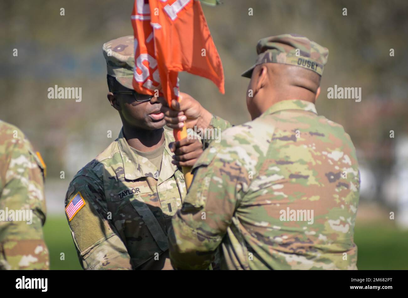 FORT MEADE, Md - Lt. Col. Detrick L. Ousby, right, the commander of the ...