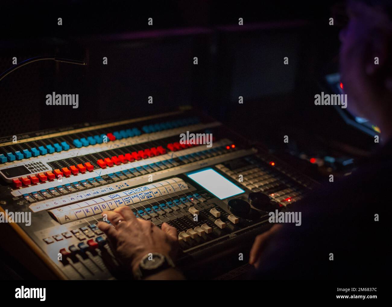 A lighting desk during the performance of Dr Hook playing at the ...