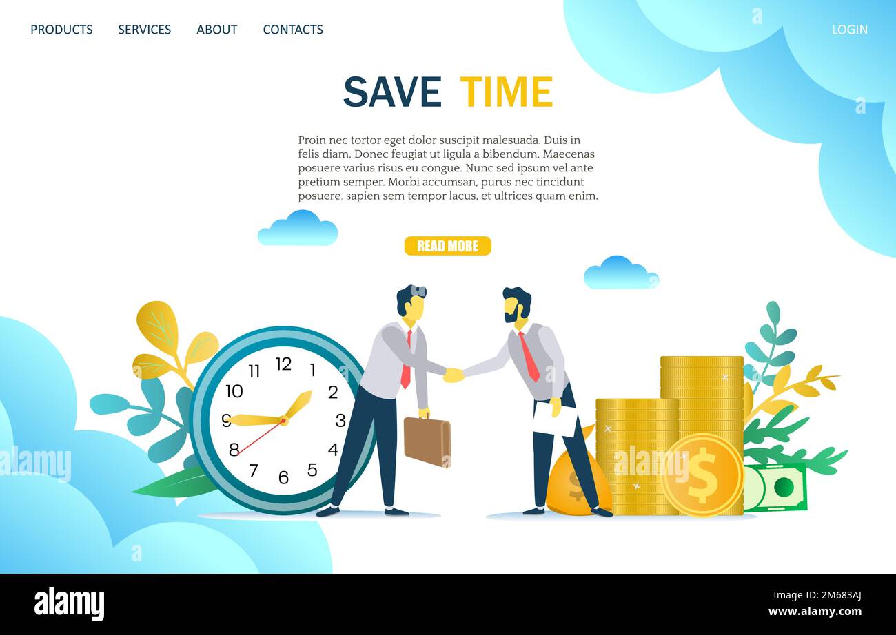 Save time vector website template, web page and landing page design for ...