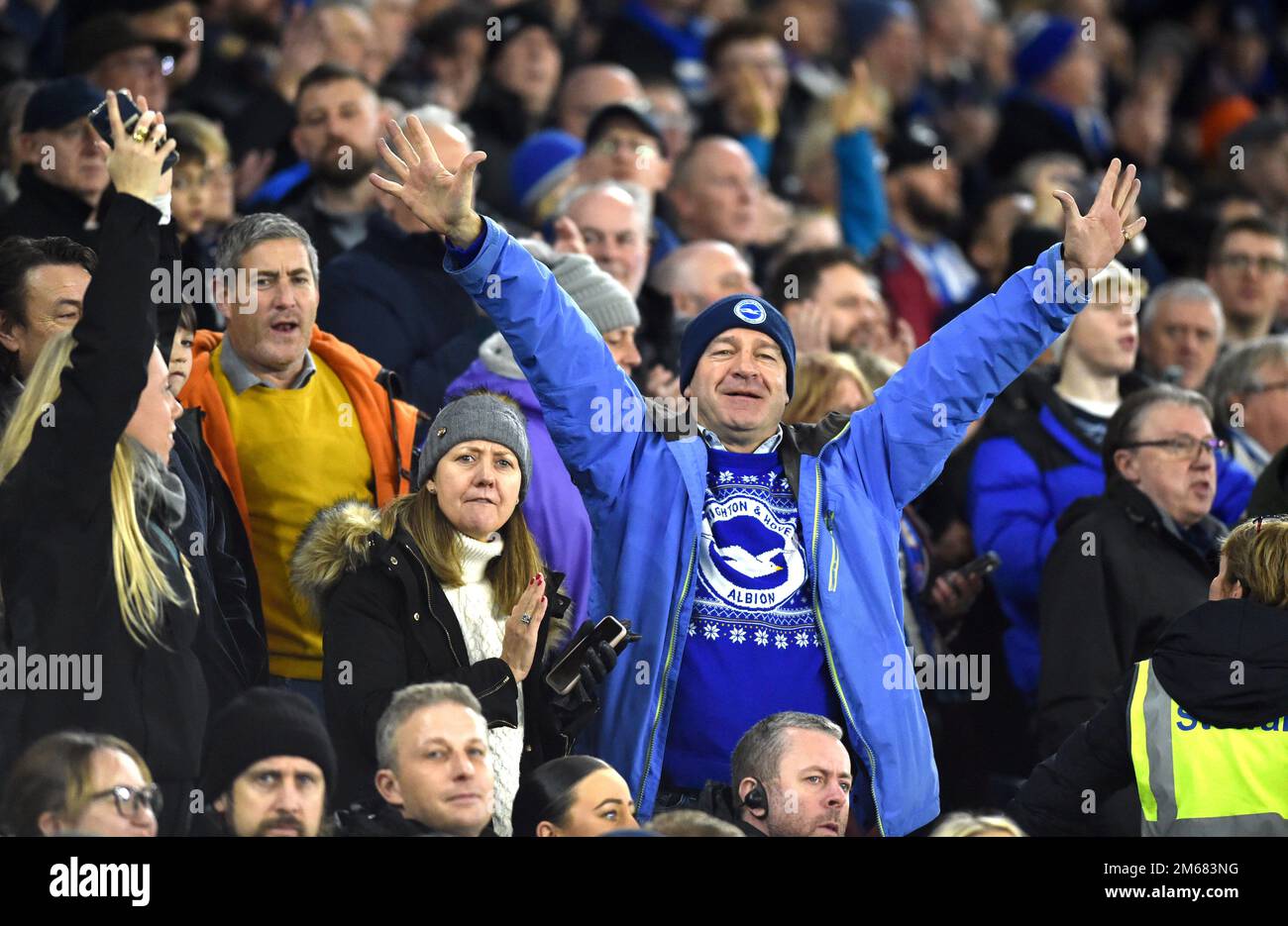 Brighton fans during the Premier League match between Brighton & Hove ...