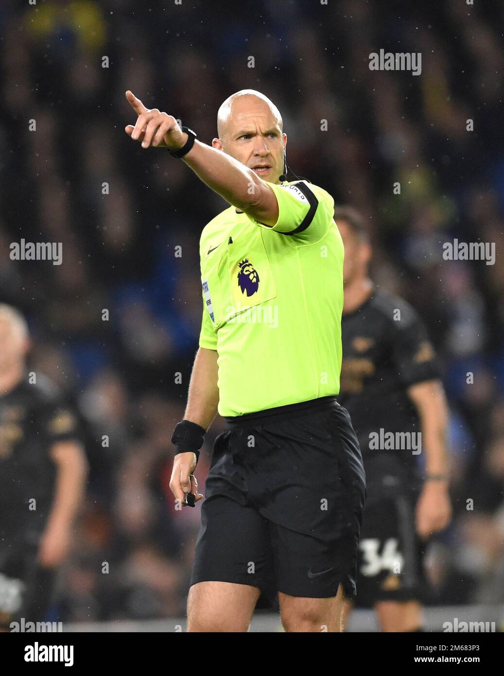 Referee Anthony Taylor during the Premier League match between Brighton ...