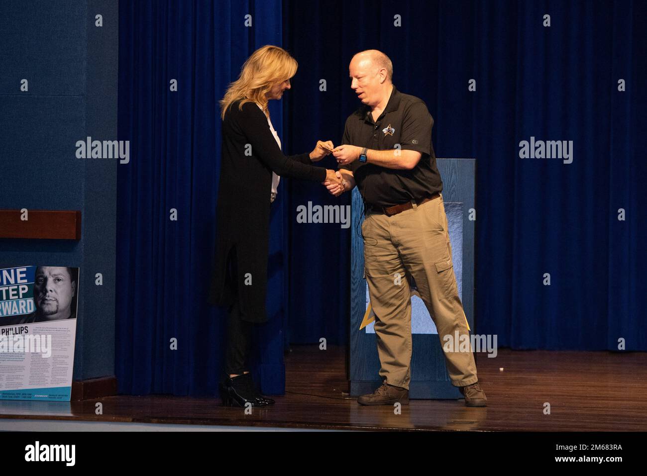 U.S. Space Force Brig. Gen. Stephen Purdy, right, Space Launch Delta 45 ...