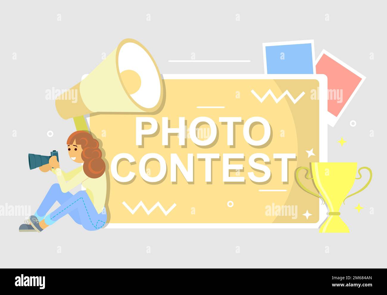 Photo contest poster, vector flat style design illustration Stock ...