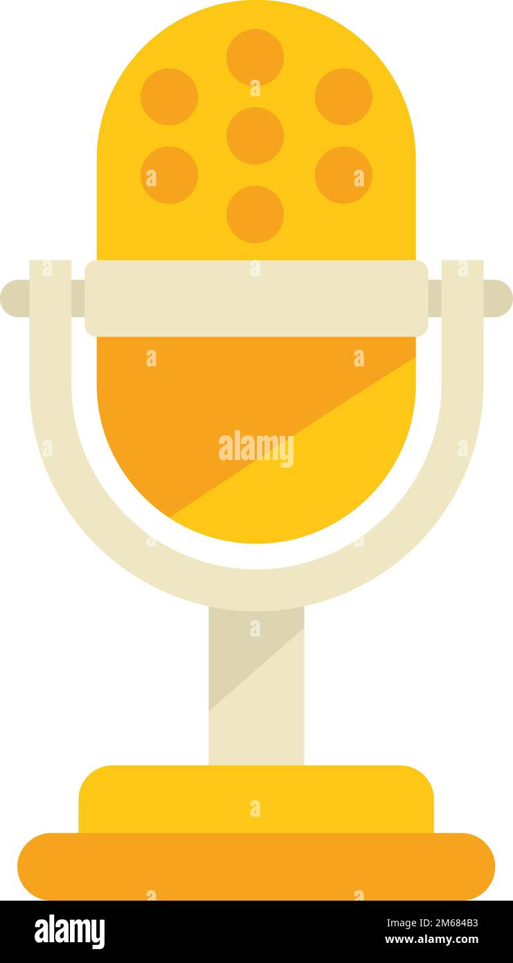 Microphone report icon flat vector. Market audit. Plan result isolated ...