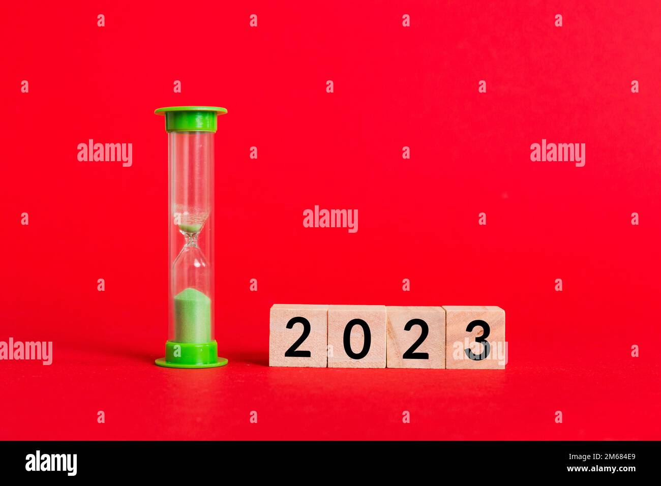 New Year 2023 sand timer. Resolution, time, plan, goal, motivation ...