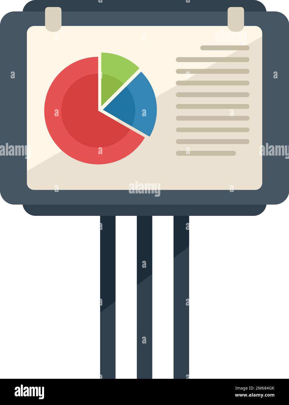 Banner information icon flat vector. Paper chart. File market isolated ...
