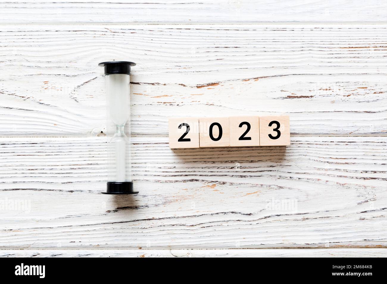 New Year 2023 sand timer. Resolution, time, plan, goal, motivation ...