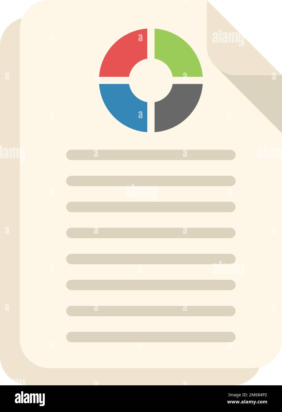 Chart file icon flat vector. Business paper. Data market isolated Stock ...