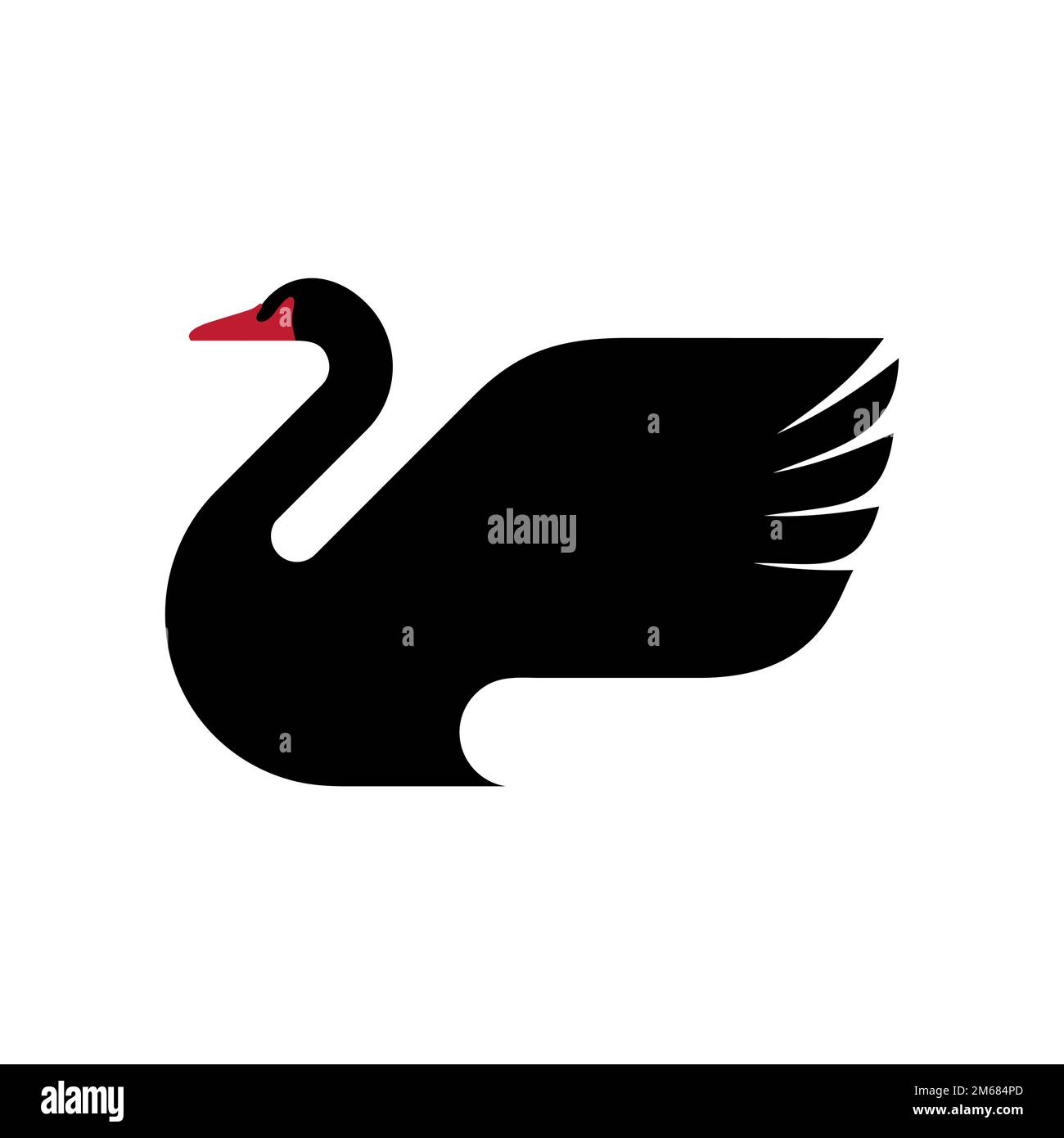 The silhouette of a black swan. Elegant vector logo and symbol of the ...