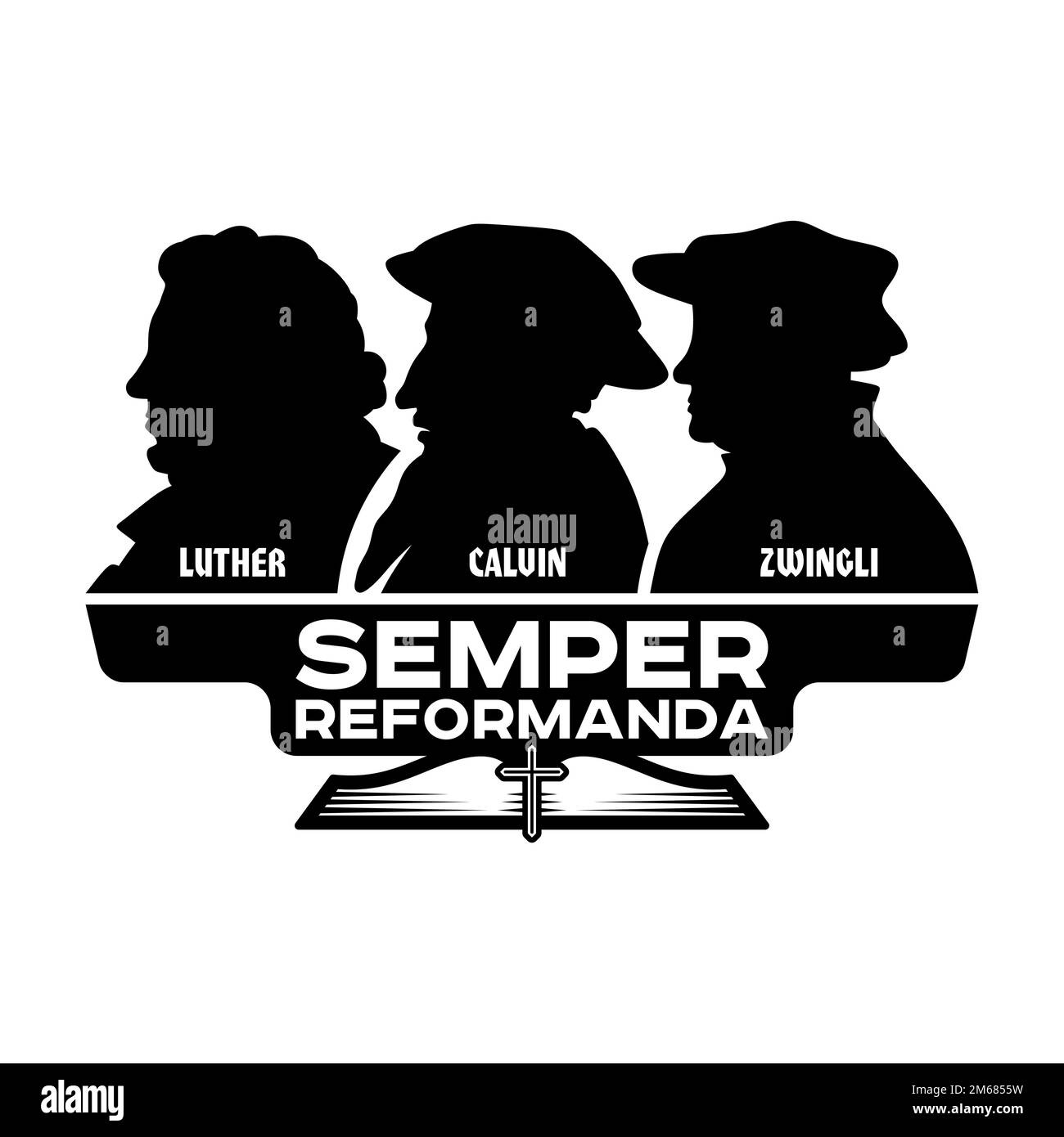 Christian Illustration. Silhouettes of the great Christian reformers ...