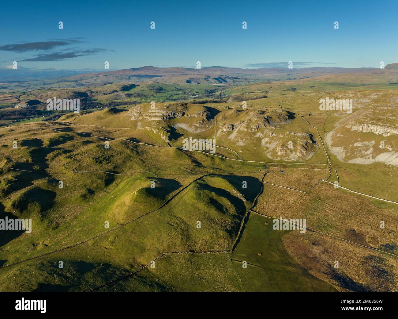 An aerial view of a collection of Limestone Hills situated near the ...