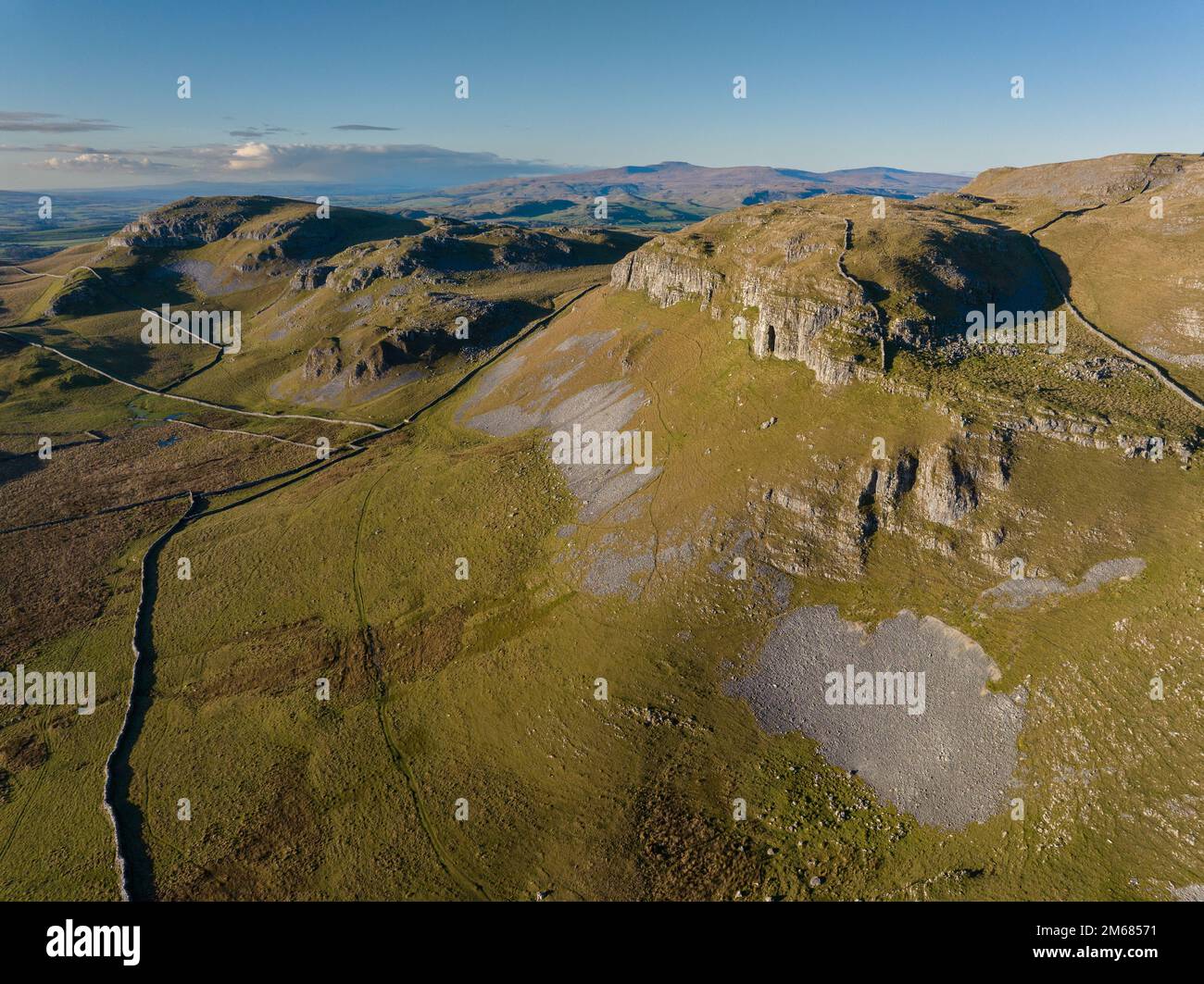 An aerial view of a collection of Limestone Hills situated near the ...